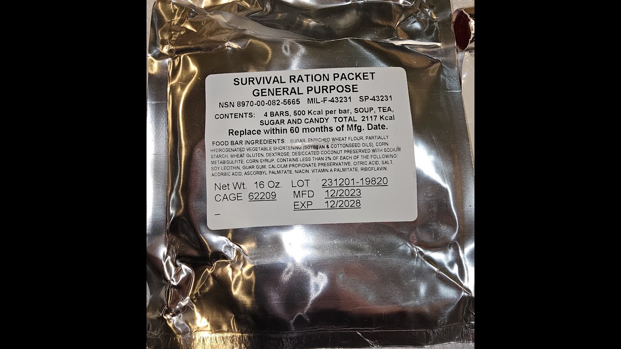 US SURVIVAL RATION PACKET GENERAL PURPOSE - YouTube