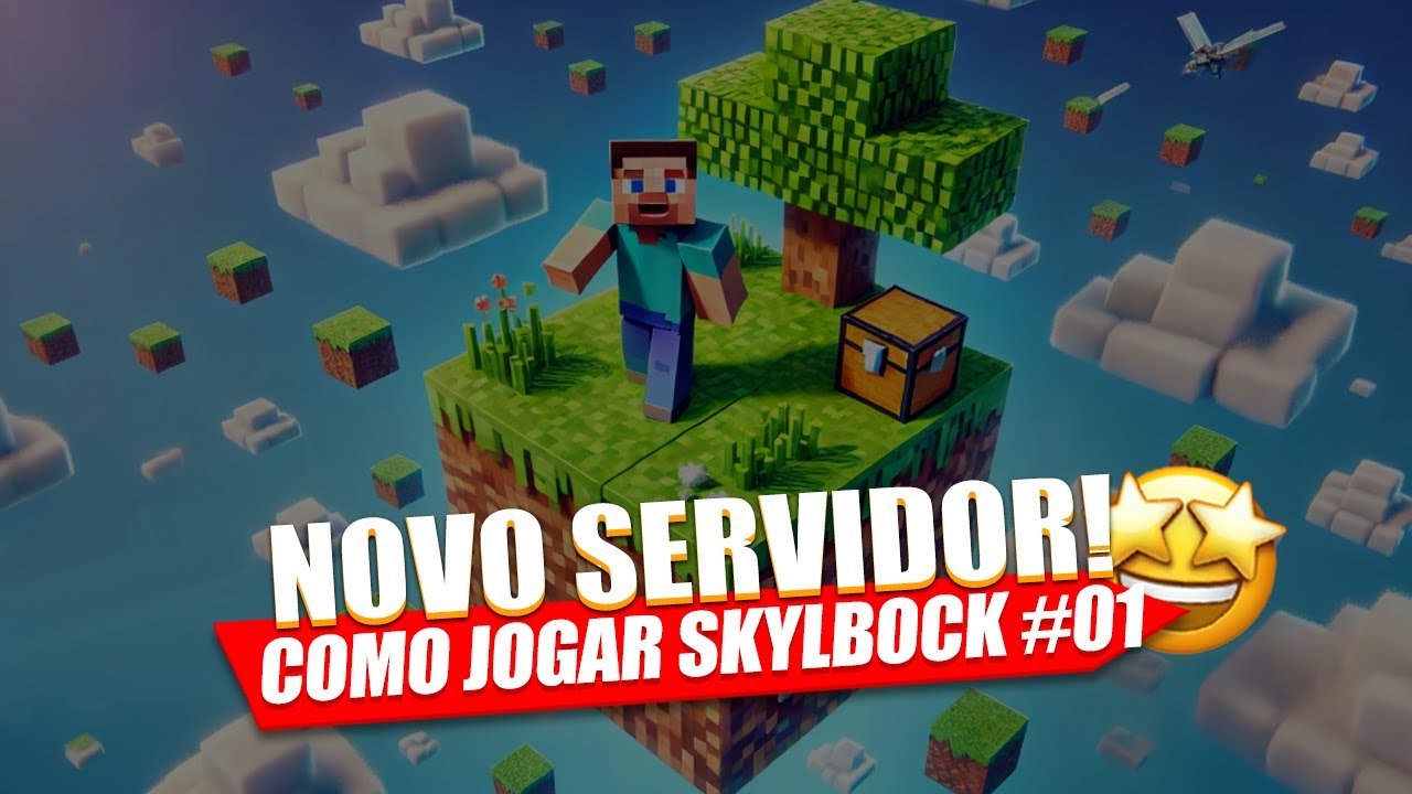 O MAIS NOVO SERVIDOR DE SKYBLOCK PARA *Java & BedRock* + MOSTRANDO COMO JOGAR NO SERVIDOR! (E:01 ...