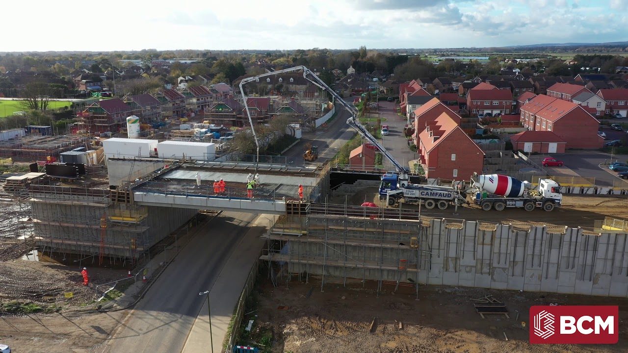 BCM Lyminster Bypass Deck Pour Drone Video Update - YouTube