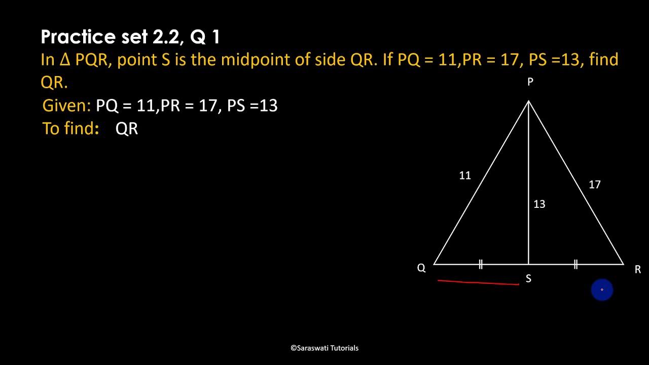 SSC Class 10 Geometry | Pythagoras Theorem | Practice Set 2.2 | Question No 1 | Short Solutions ...