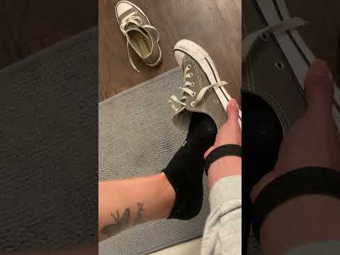 Taking my sweaty socks off to shower