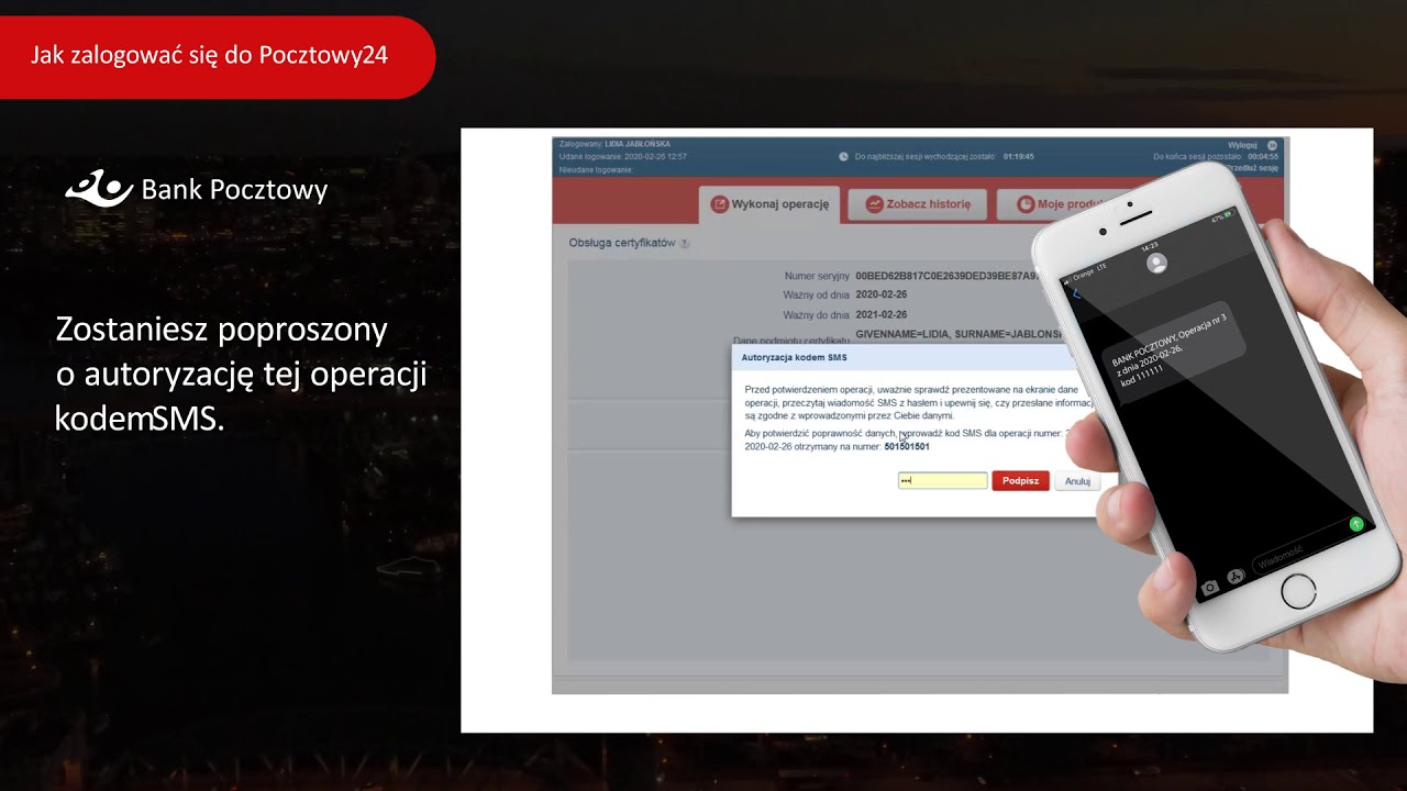 Logowanie do Pocztowy24 dwoma metodami autoryzacji - YouTube