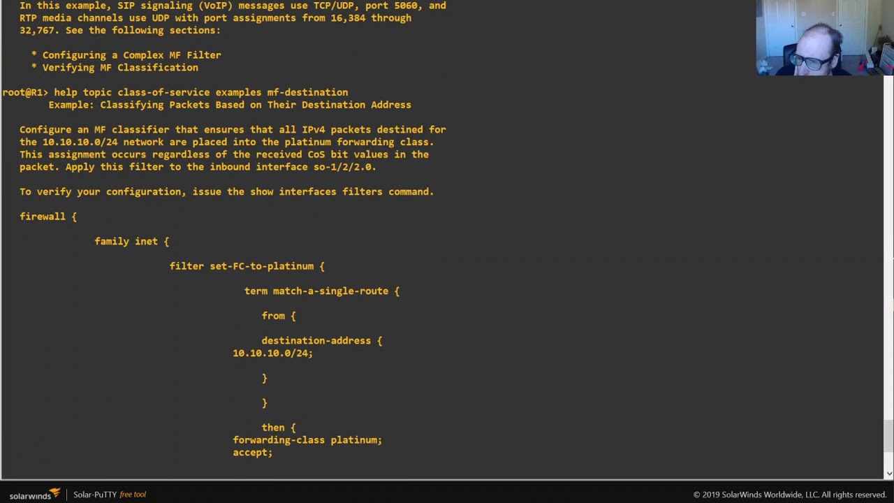 JPR-961 | CoS | Configuration and Troubleshooting | Classification (MF ...