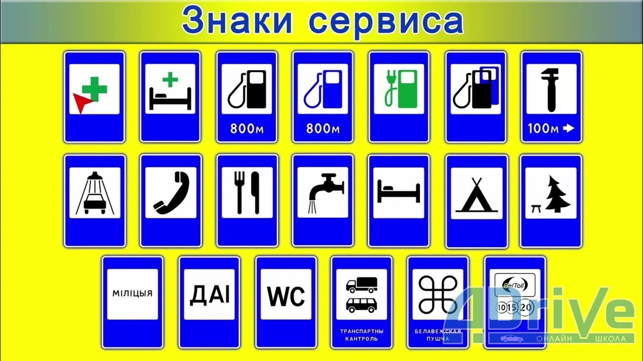 ПДД РБ 2023. Знаки сервиса - YouTube