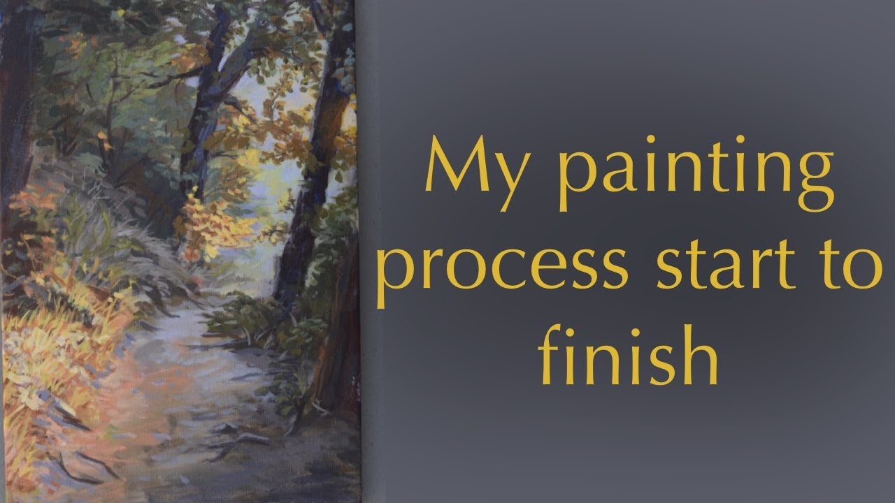 Acrylic landscape painting process - YouTube