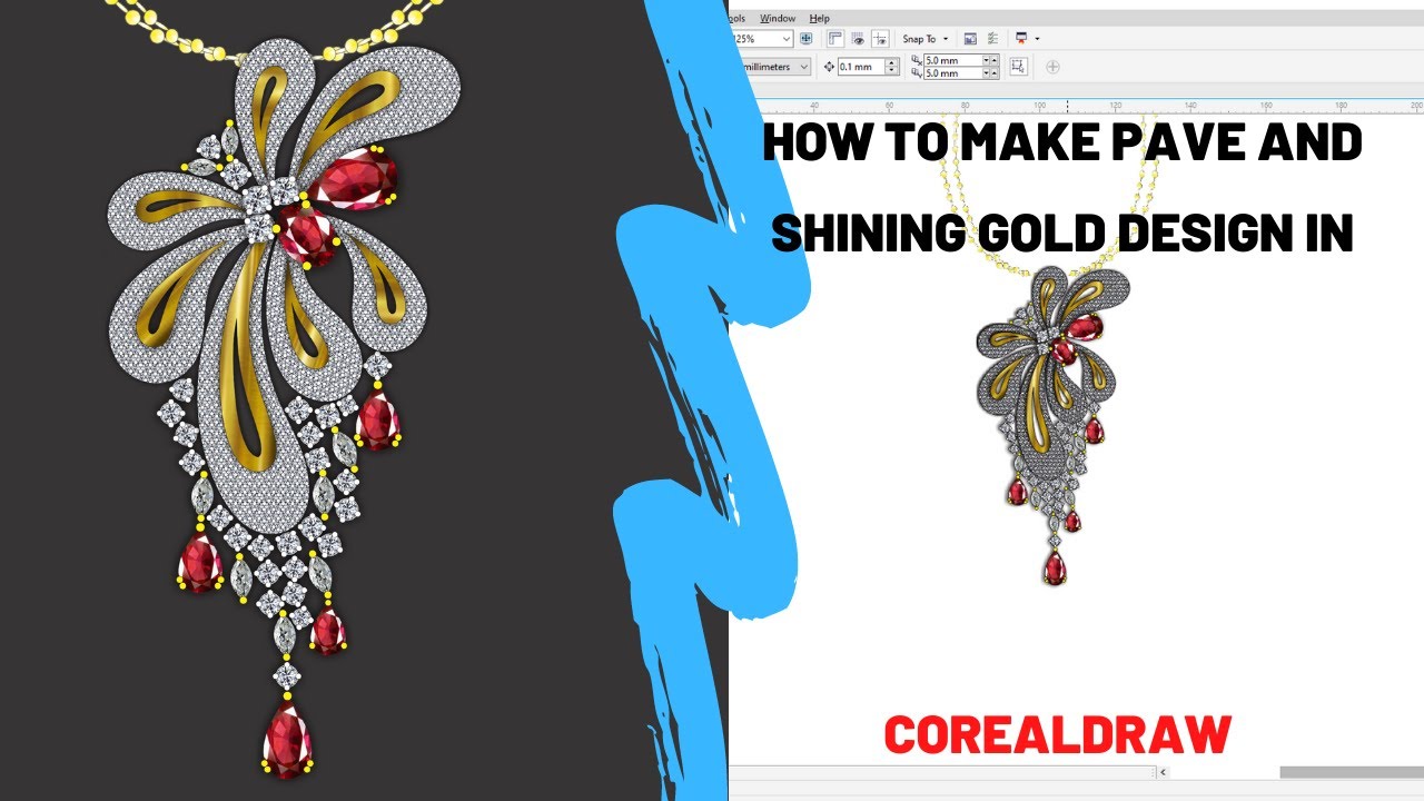 How to make pave and shining design in corel draw - YouTube