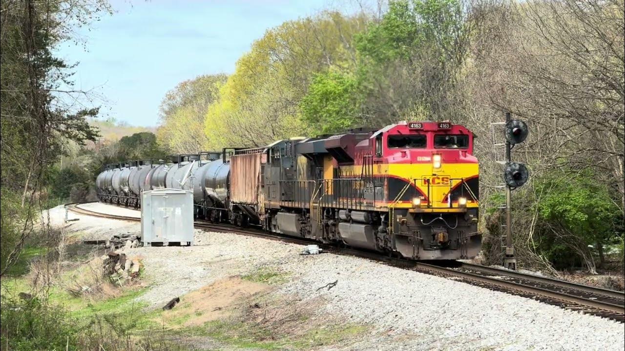 Chasing KCS SD70ACe 4163 Leading CSX Ethanol B633-30 on 4/1/25 - YouTube