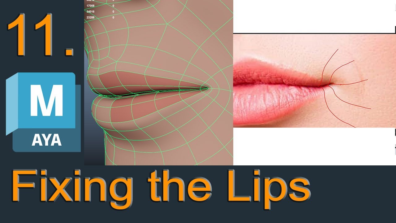Fixing the lip corner Maya Character modeling - YouTube