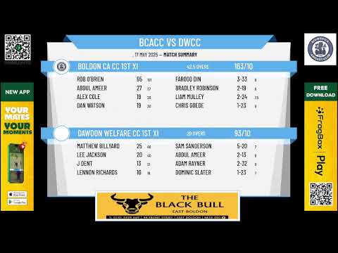 Boldon CA CC 1st XI v Dawdon Welfare CC 1st XI - YouTube