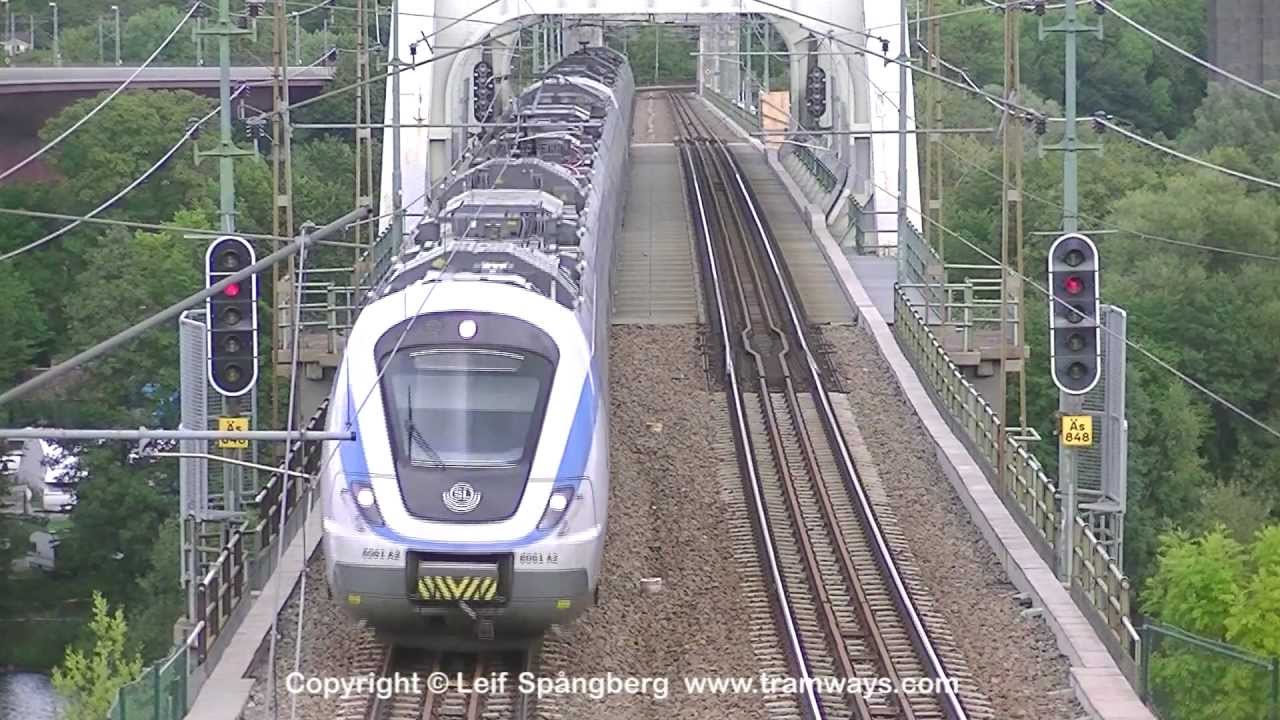 SL X60 6061 commuter train on Årstabron, Stockholm - YouTube