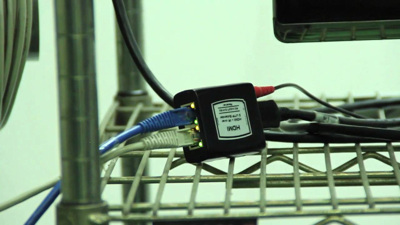 HDMI+IR Extender over 2 UTP Cables (Sample Video) R014-EXT-D-P - YouTube