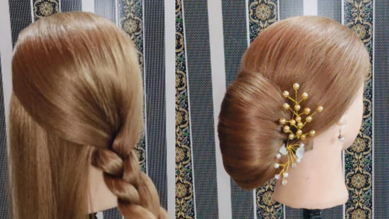 Easy French Roll Hairstyle tutorial / French Roll Hairstyle hacks ...