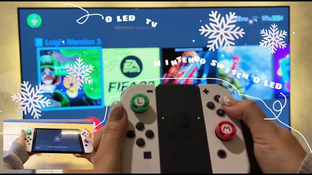 Play Nintendo Switch OLED (white) On OLED TV | Unboxing (Second Hand ...