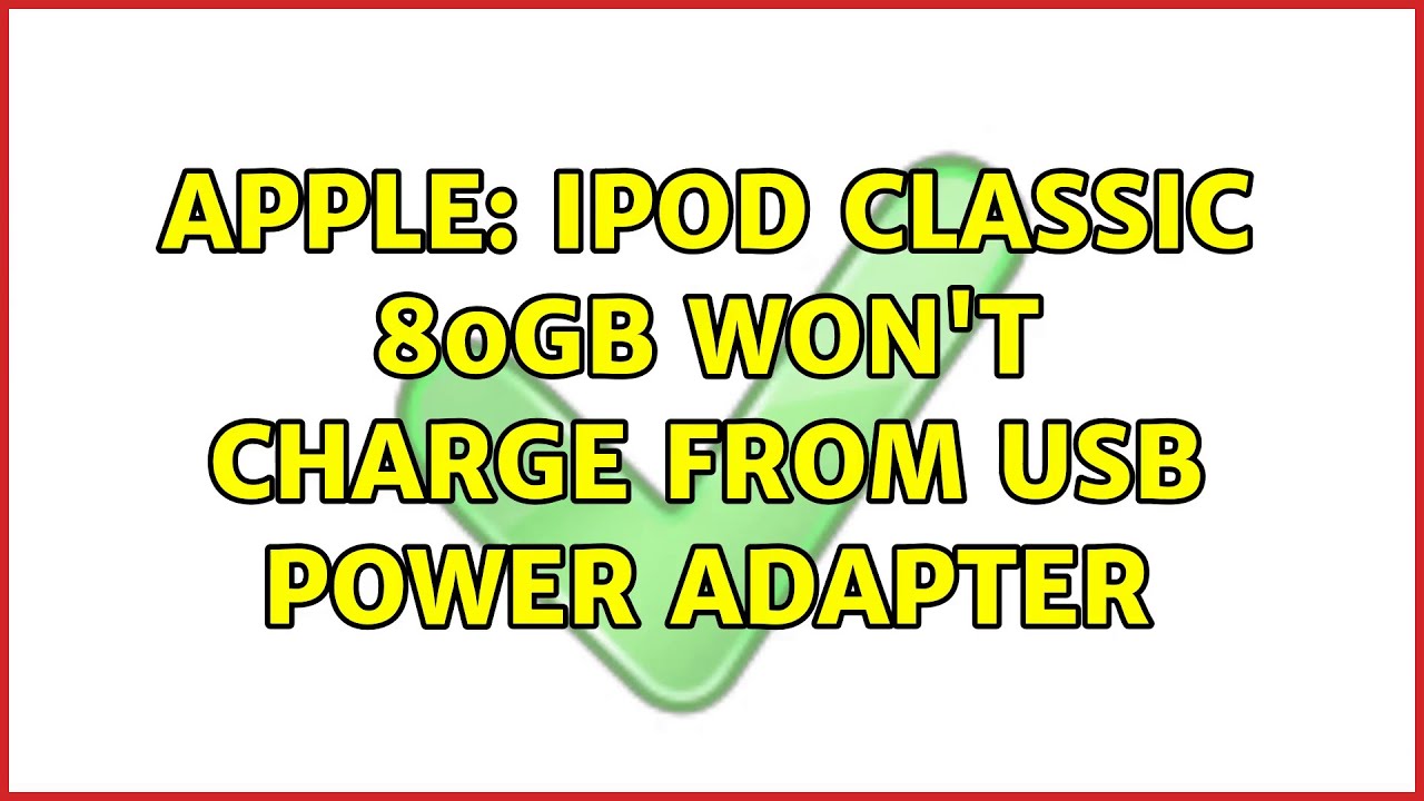Apple: iPod classic 80GB won't charge from usb power adapter - YouTube