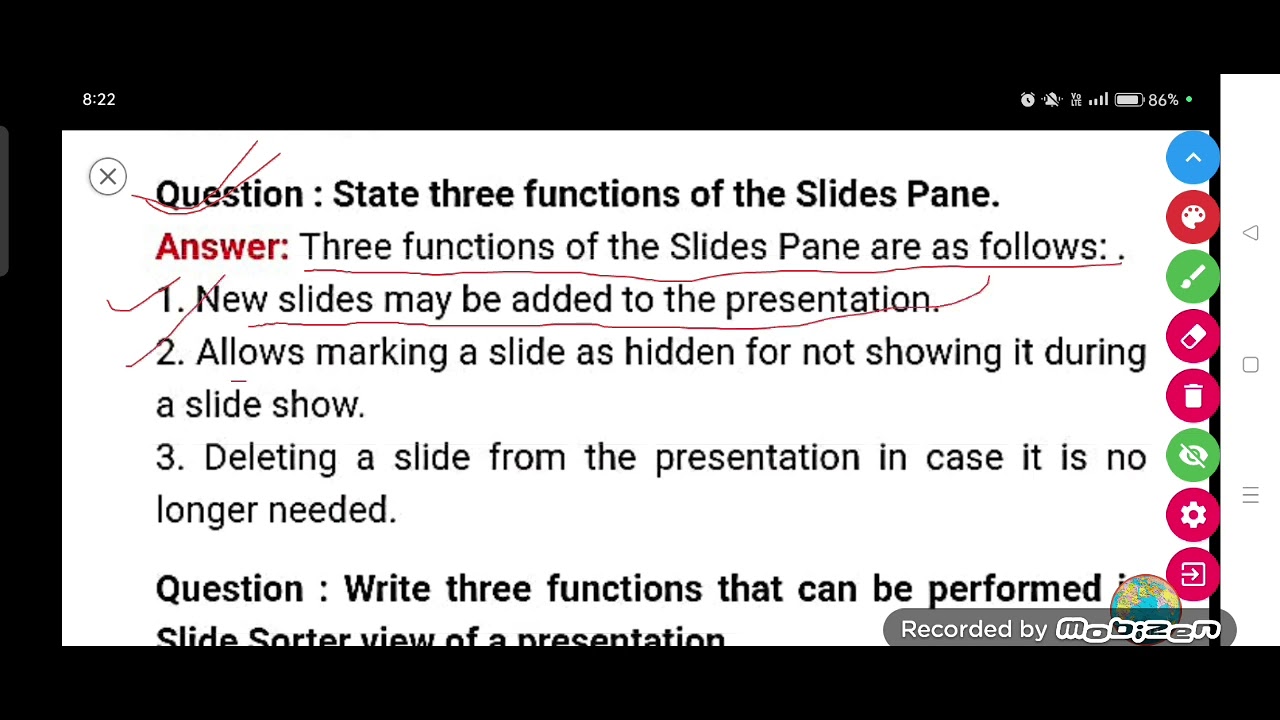State three functions of the Slides Pane. - YouTube