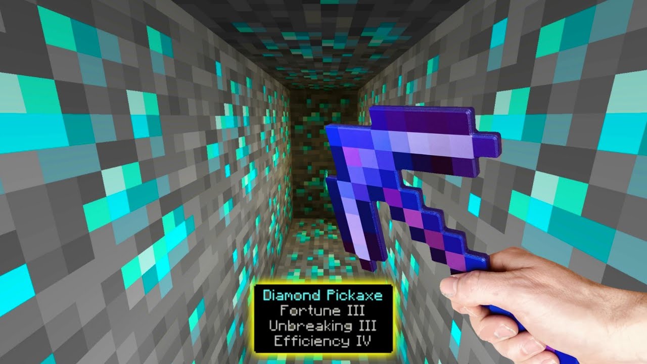 Unlimited Diamond Fortune lll Diamond Pickaxe Enchanting Mining ...