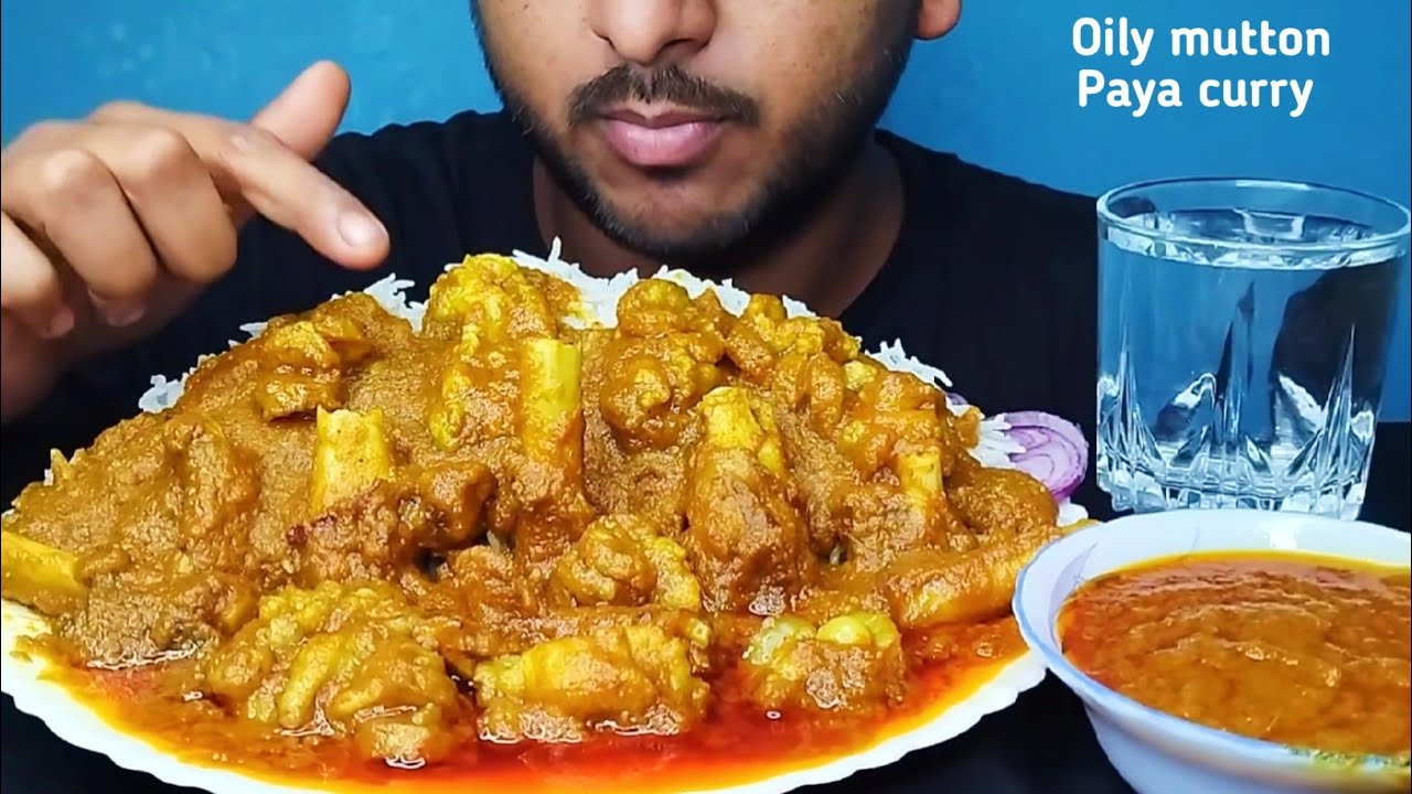 Oily Mutton Paya Eating Show | Oily Fatty Mutton / Mutton Fat Curry ...