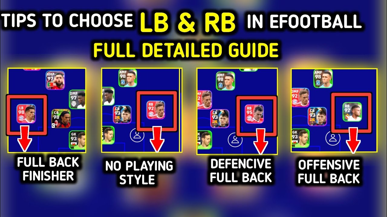 How to choose Lb and Rb in efootball | best defenders | best playing ...