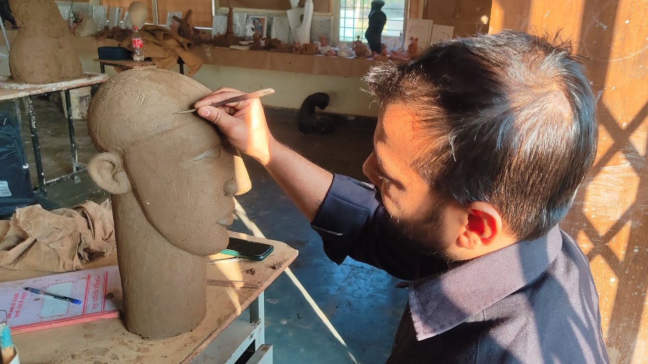 Clay Modelling creative face study by Professional Artist - YouTube