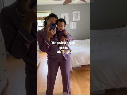 The perfect nursing pajamas and you can match your little one🍇 #nursingfriendly #motherhood #pjset