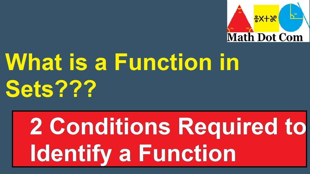 What Is A Function In Sets Relations And Functions Math Dot Com Youtube