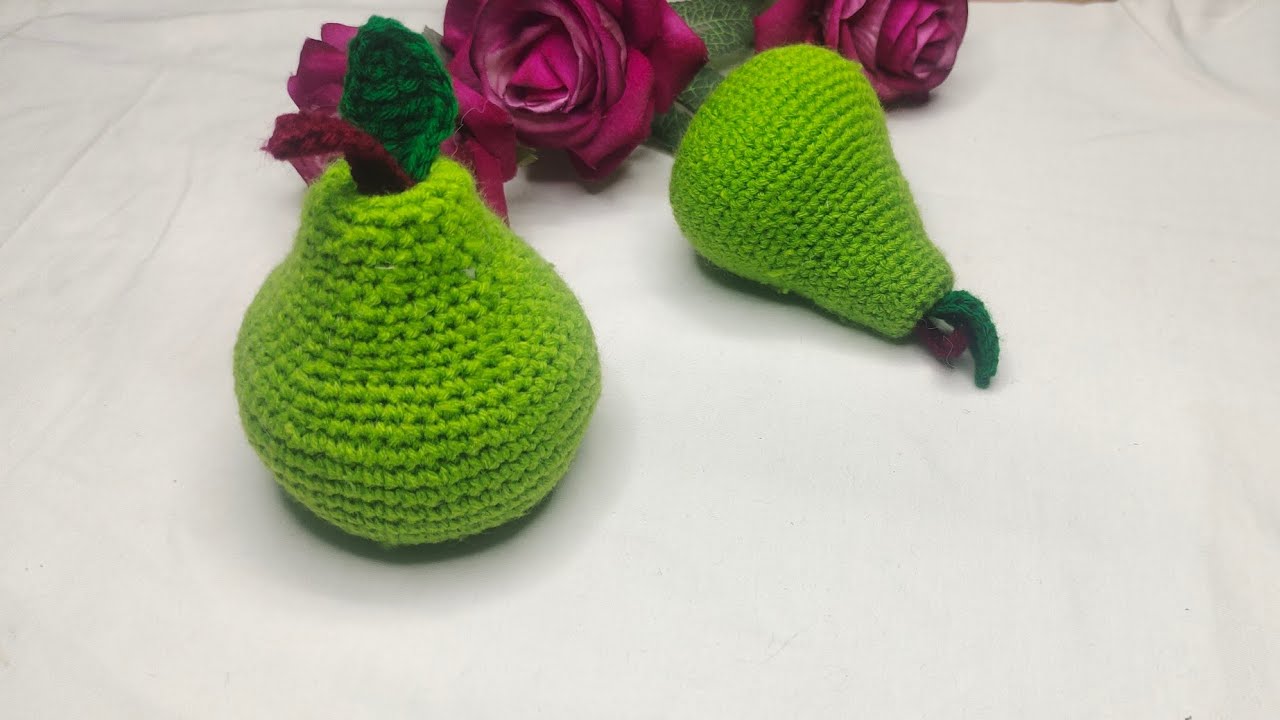 How To Crochet Amigurumi Pear Fruit, With English Pattern - YouTube