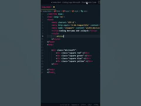 Cara Membuat Logo Microsoft Html & Css di Visual Studio Code #shorts - YouTube