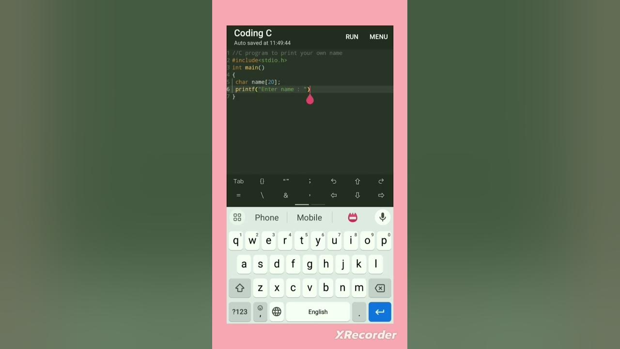 C Program Print Your Own Name Programminglanguage Codingpracticetutorial Mostviewsshorts