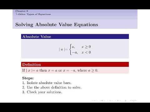 Factoring/Absolute Value Equations - YouTube
