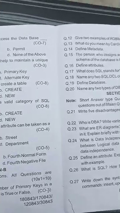 DBMS question paper/4th sem/CS 2nd year - YouTube