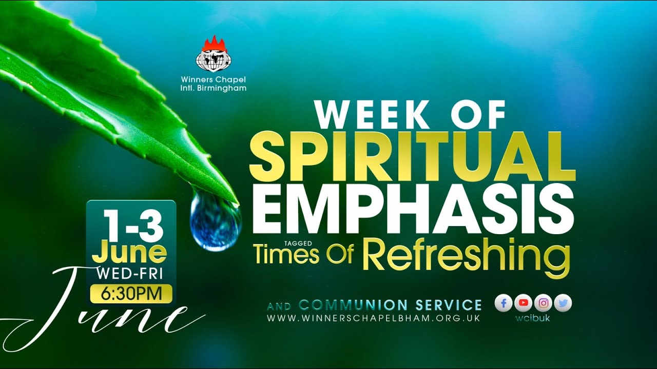WEEK OF SPIRITUAL EMPHASIS | DAY 2 | 2ND JUNE, 2022 |Winners Chapel ...