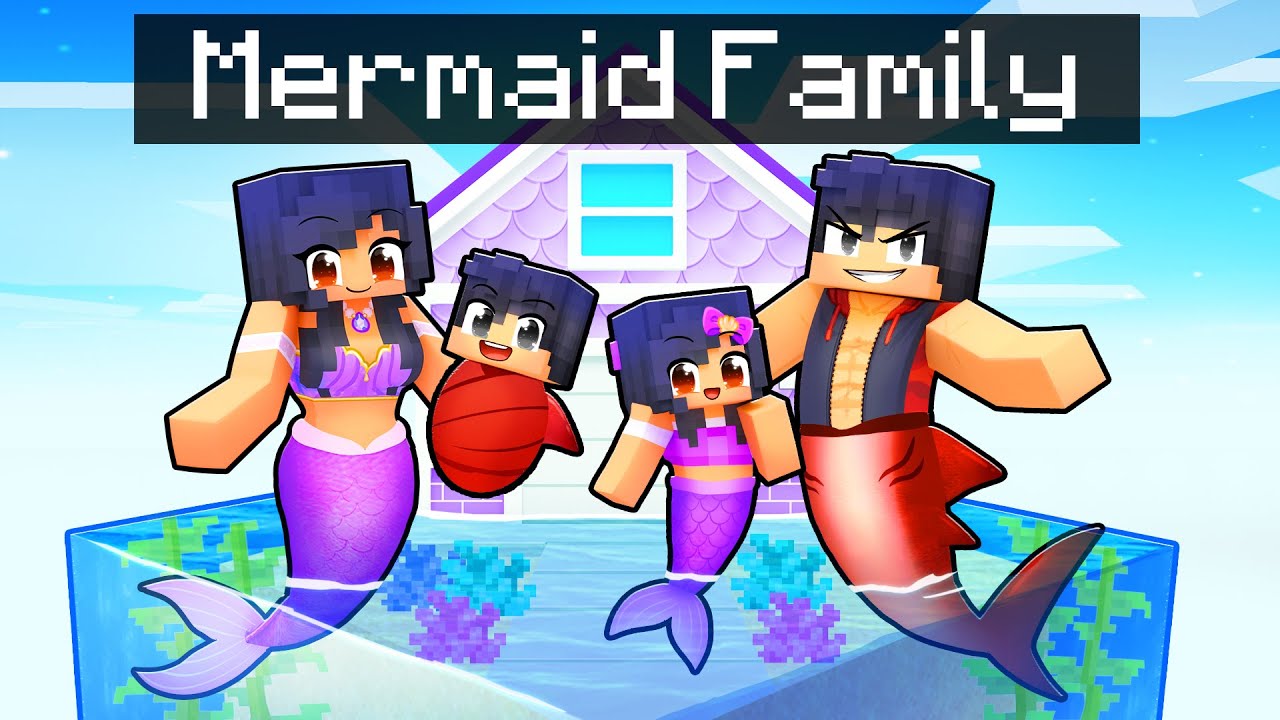 Having a MERMAID FAMILY in Minecraft! - YouTube