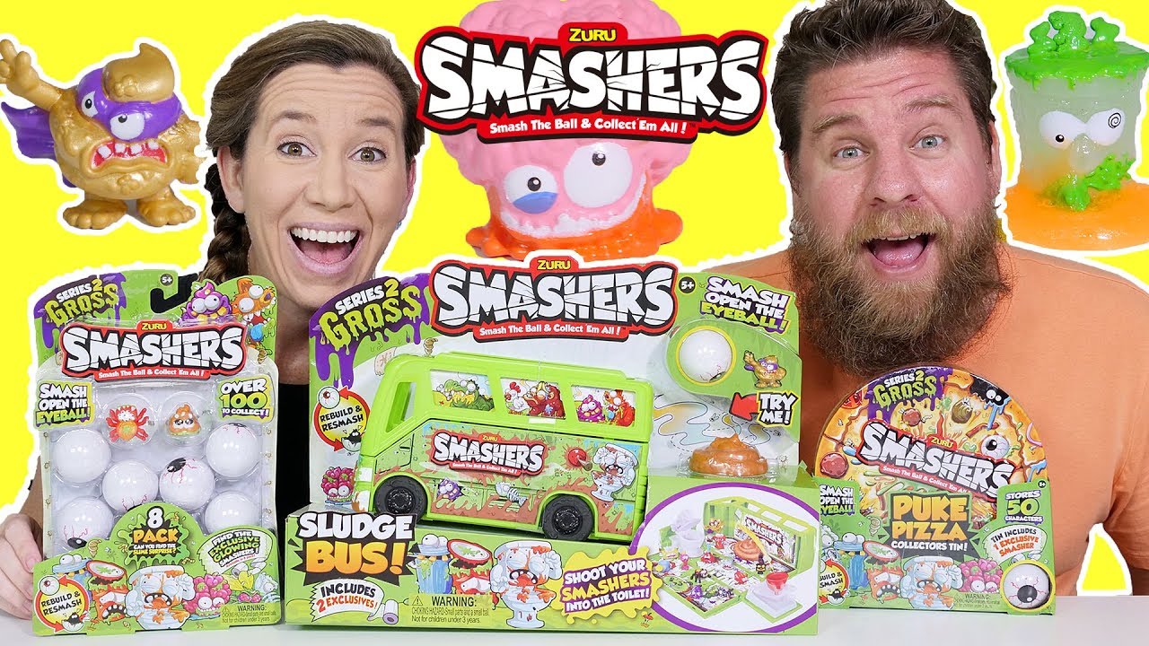 Zuru Smashers Gross Series 2 Sludge Bus & Packs - YouTube