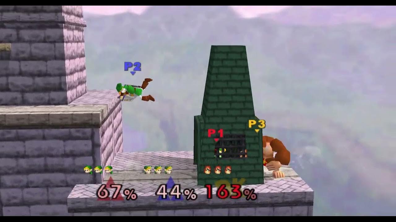 Super Smash Bros 1 Wave 1.5 - Link vs Young Link vs Donkey Kong no TAS - YouTube