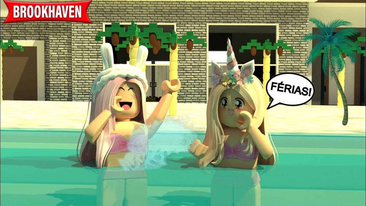 ROTINA DE FÉRIAS NO BROOKHAVEN CASA DE PRAIA - ROBLOX - YouTube