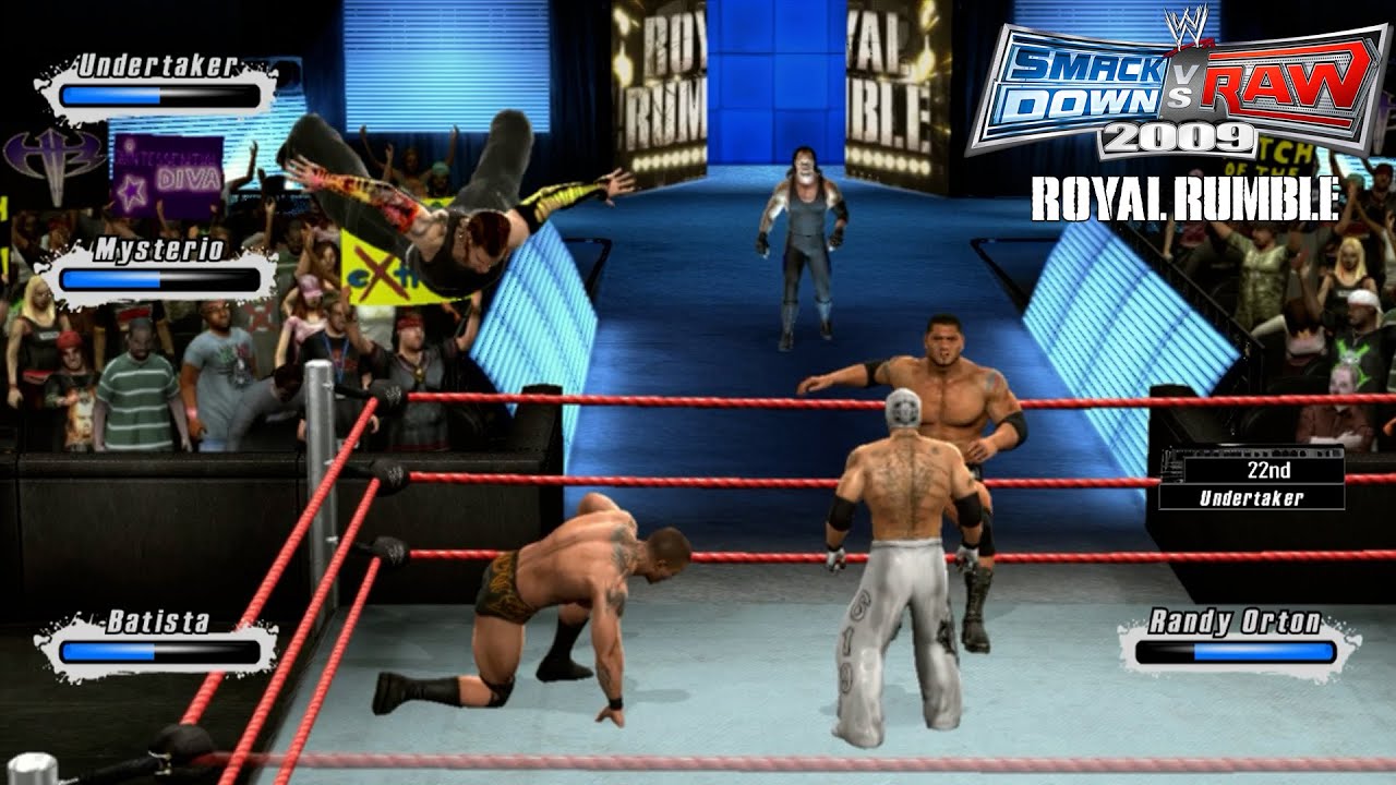 WWE SmackDown vs. Raw 2009 - 30-Man Royal Rumble Match Gameplay - YouTube
