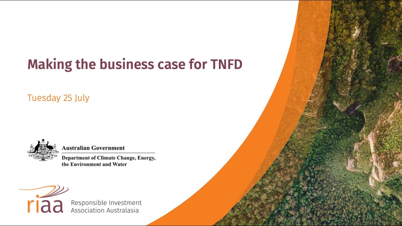 TNFD Workshop #3, Making the Buisness Case for TNFD - YouTube