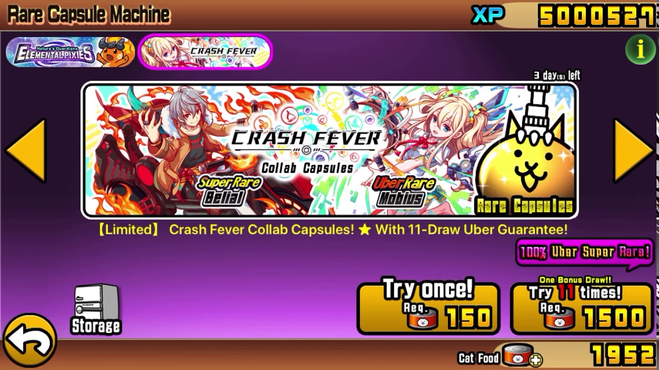 The Battle Cats | Crash Fever Collab Event | Event Uber Super Rare Cat ...