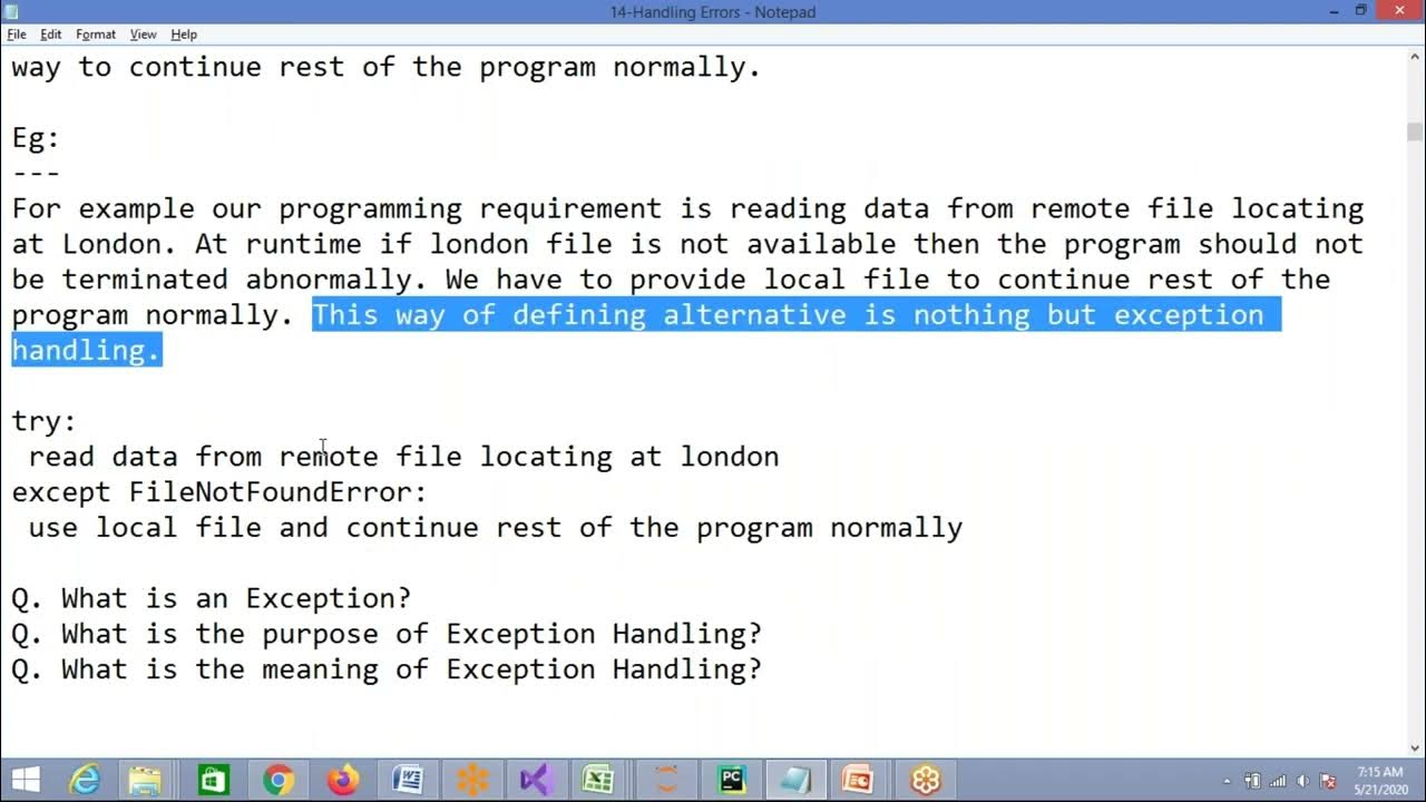 Day 17 Exception Handling Part 1 - YouTube
