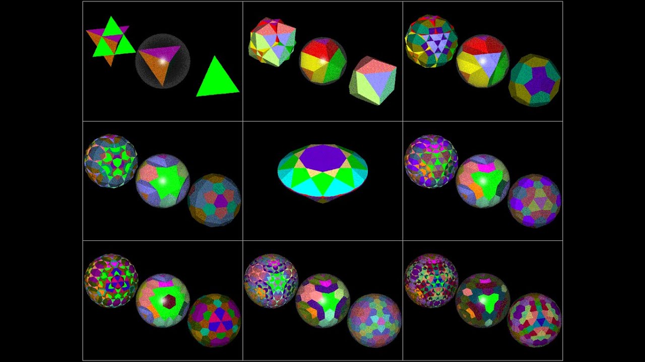 compound of Tetrahedral Goldberg polyhedron(T 0, n) and dual - YouTube