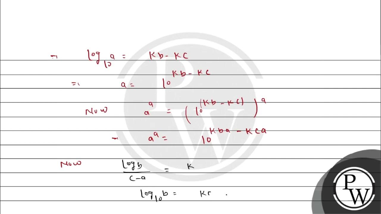 If \( \frac{\log a}{b-c}=\frac{\log b}{c-a}=\frac{\log c}{a-b} \), show that \( a^{a} \cdot b^{b ...