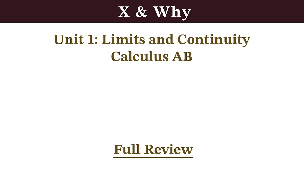 Limits and Continuity Explained | AP Calculus AB Unit 1 - Full Review ...