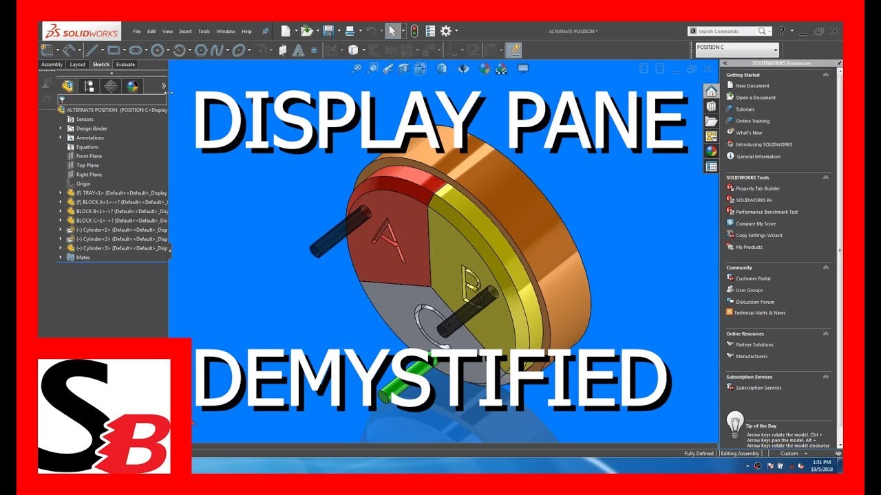 Solidworks Display Pane Demystified YouTube Solidworks Display Pane Demystified YouTube