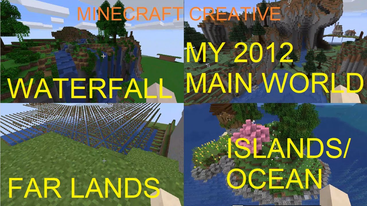 Minecraft Creative: WATERFALL, OCEAN, RAVINE, FAR LANDS PROGRESS - YouTube