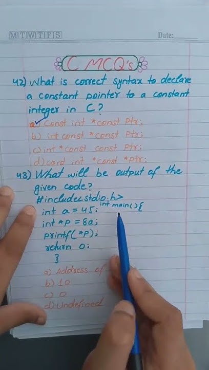 C Programming Mcq S Part17 Coderslife Programminglanguage Codinglover Youtube