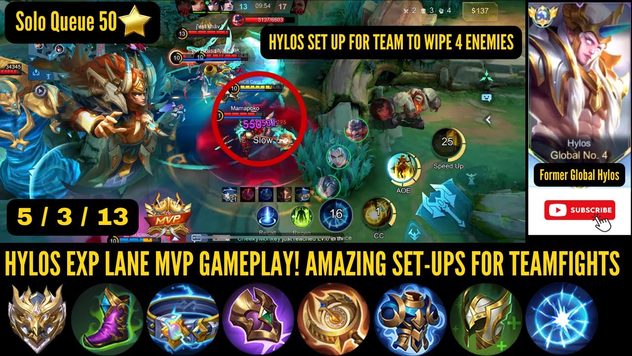 HYLOS EXP LANE TUTORIAL MVP GAMEPLAY | SHARING MY THOUGHT PROCESS ON DECISION-MAKING DURING THE ...