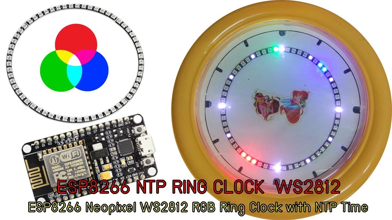 Neopixel Ntp Clock Using Esp8266 Montage Ring Clock L