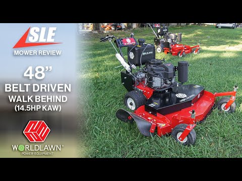 Review of WorldLawn's 48" Belt Driven Walk Behind Mower 14.5HP KAW | # ...