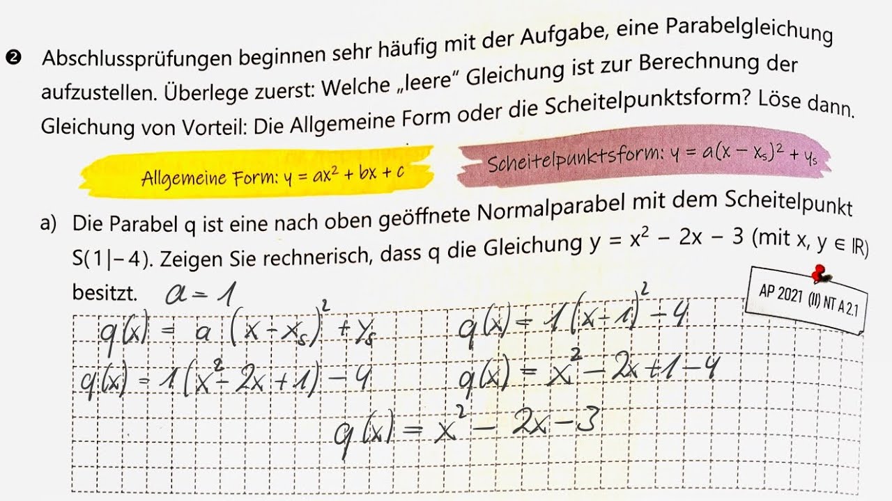 [YT119] Mathematik: Quadratische Funktionen (1/2): allgemeine Form ...