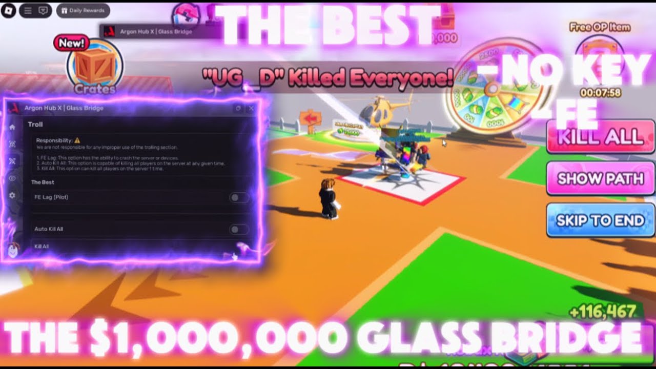 [ OP] The $1,000,000 Glass Bridge Script ROBLOX: Infinite Money, Troll ...